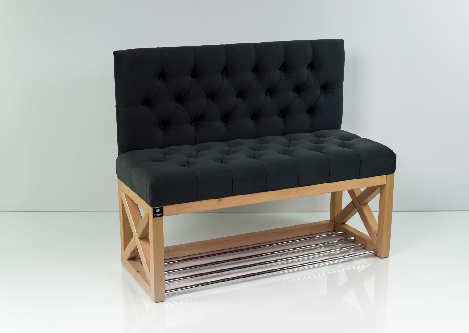 Ławka Szafka Pufa Pikowane Siedzisko Grafit LPP-110 Rozmiary od 50 cm ...